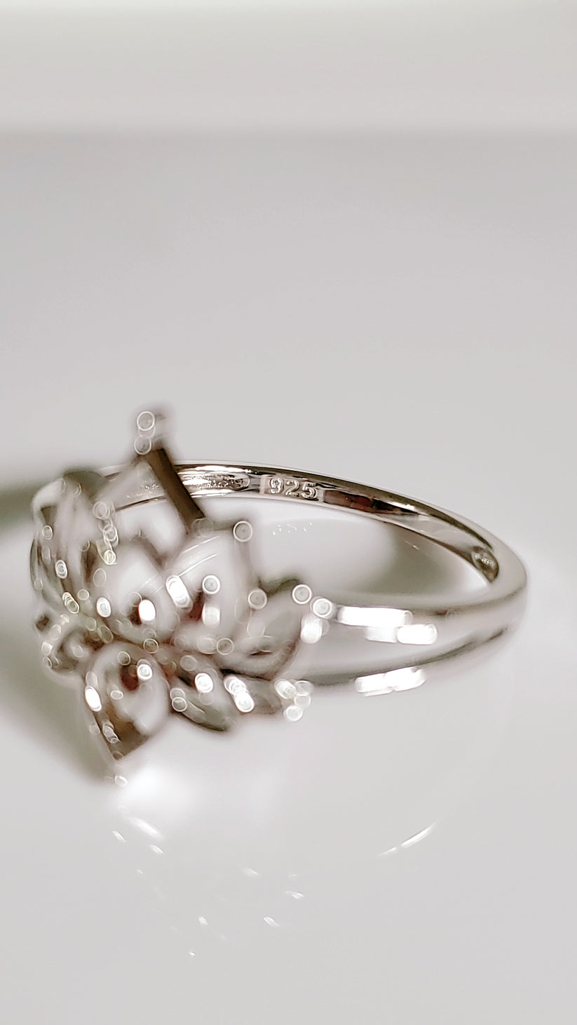 Sterling Silver Lotus Mandala Ring